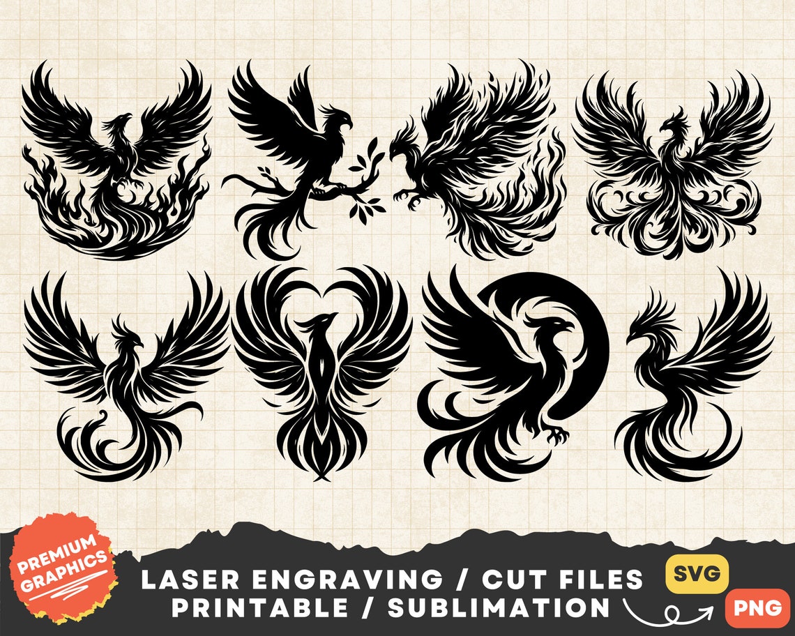 Phoenix Svg Bundle, Phoenix Svg, Phoenix Clipart, Phoenix Png Print ...