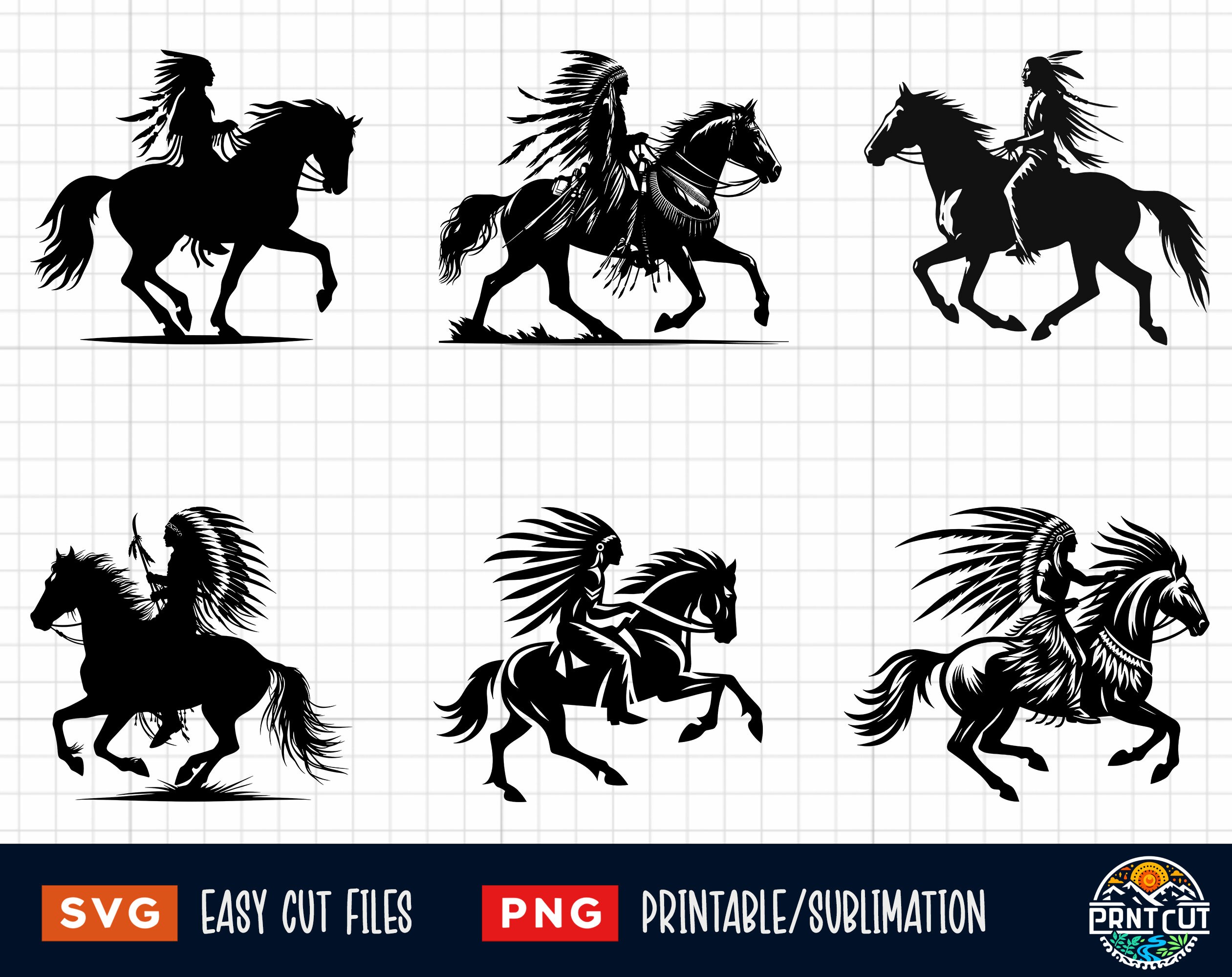 15 Native American SVG Bundle, Native American Horseman Svg, Indigenous ...