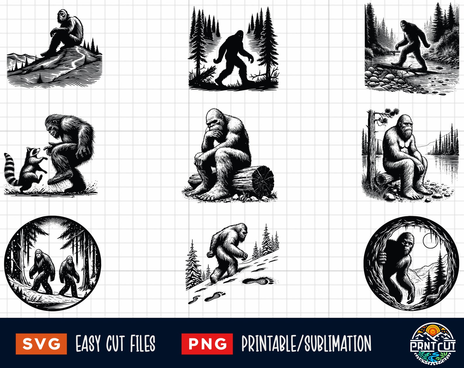 25 Bigfoot Scene SVG, Bigfoot Svg Png, Bigfoot Camping Svg, Sasquatch ...