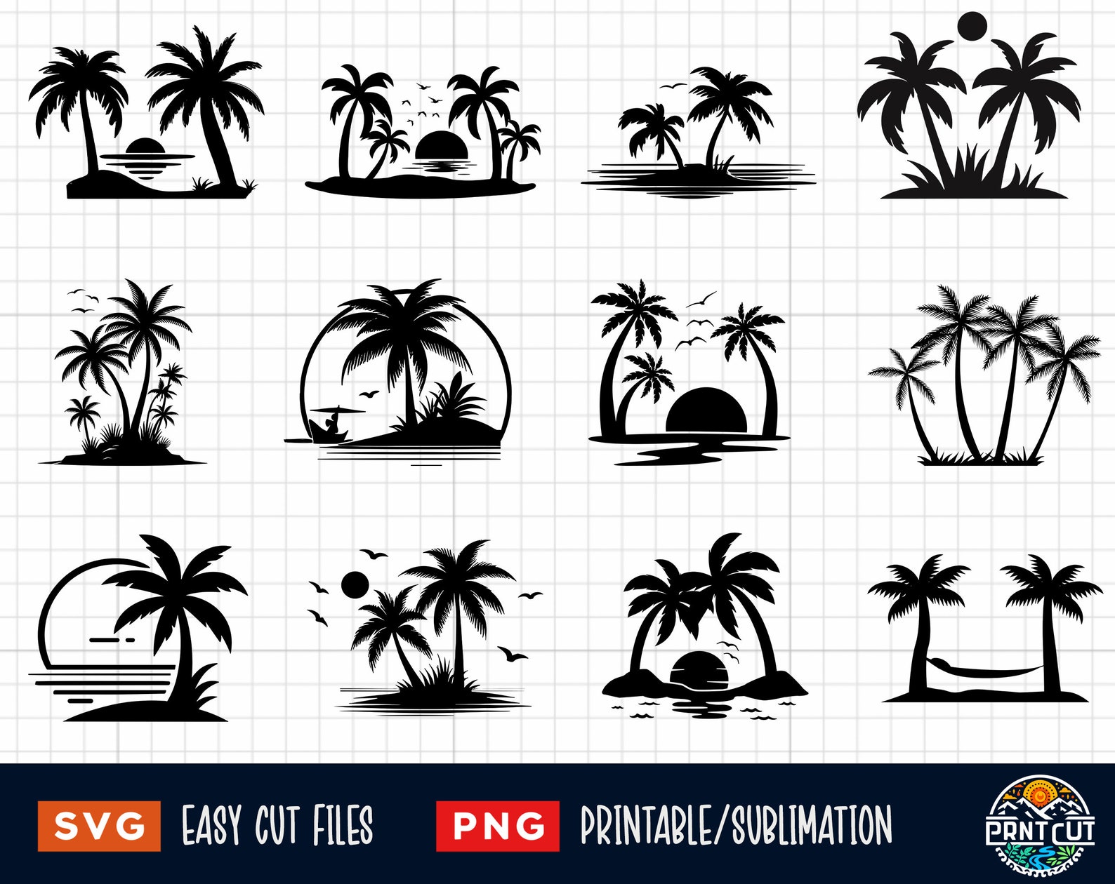 30 Palm Tree SVG Bundle, Palm Tree Svg, Palm Tree Png, Palm Tree Sunset Svg, Palm Tree Cut File ...