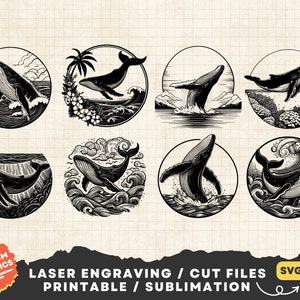 32 Humpback Whale Svg Bundle, Whale Tail Svg, Clipart Humpback Whale ...