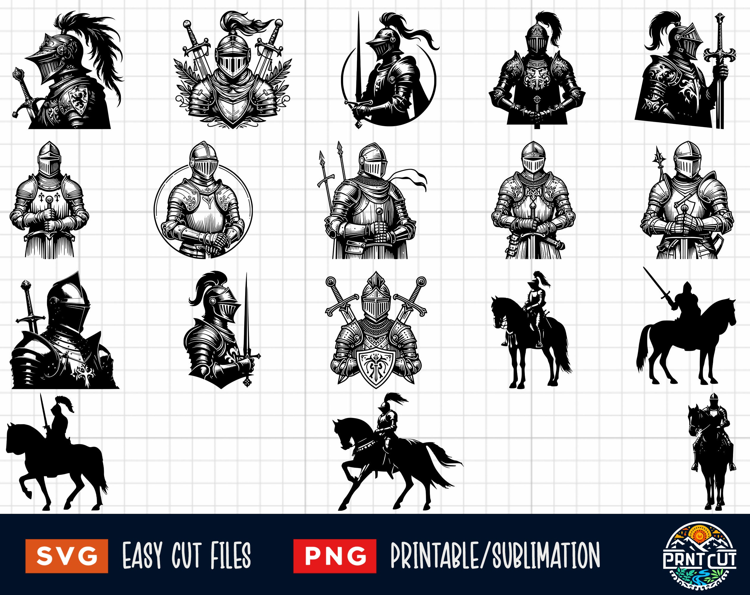 18 Knight Svg Bundle, Knight Svg, Medieval Knight Cut Files, Knight ...
