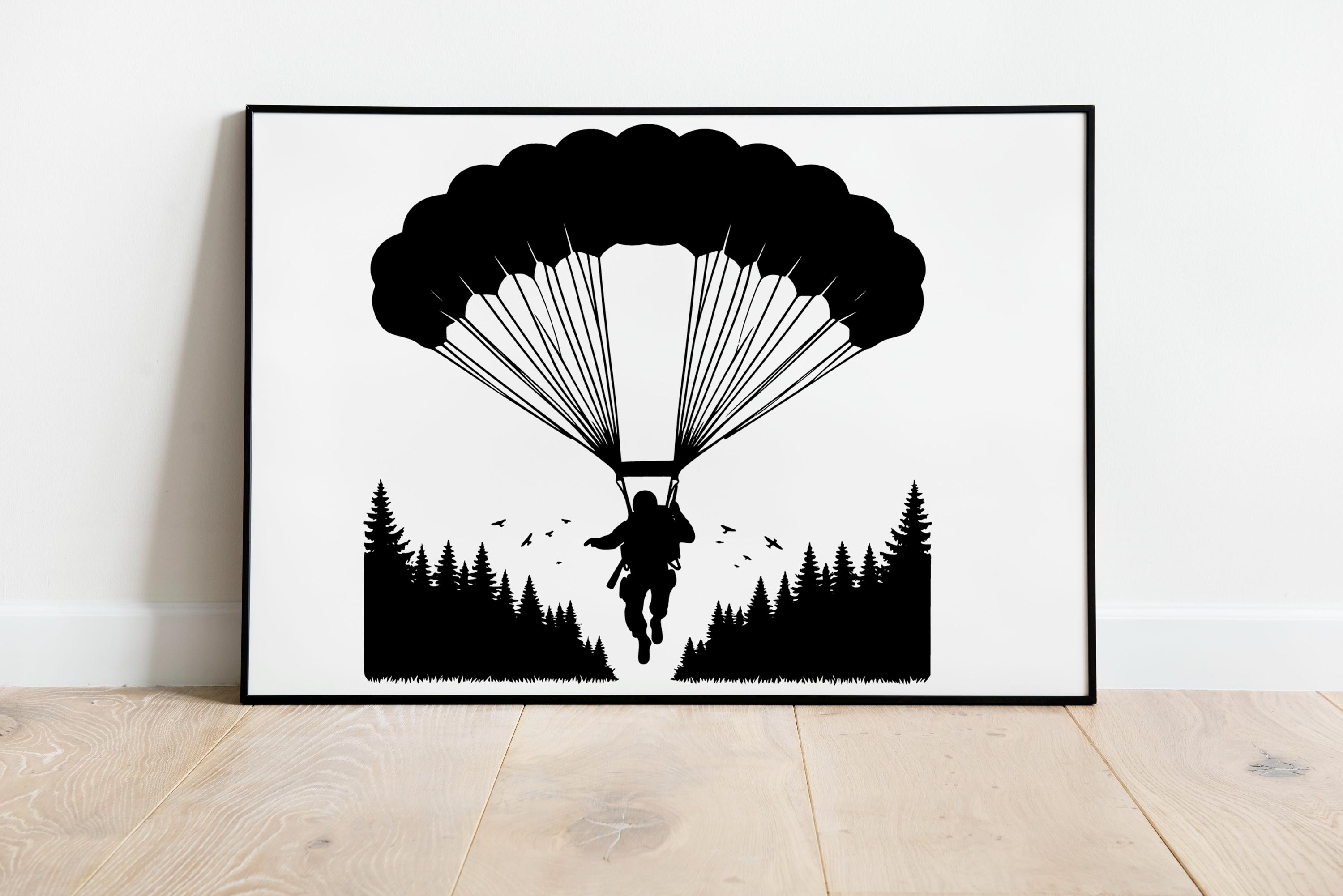 Paratrooper Svg Bundle, Parachute Svg, Paratrooper Laser Cut, Paramotor ...