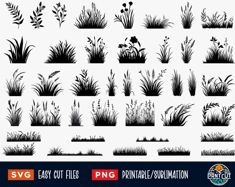 40 Grass SVG Bundle, Grass Svg, Grass Png, Wild Grass Svg, Lawn Svg ...
