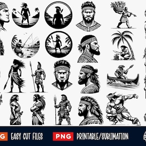 27 Native Samoan Warrior SVG PNG, Samoan Svg, Tongan Svg, Native ...