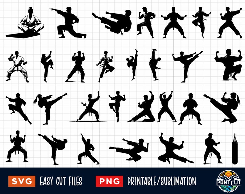 30 Karate SVG Bundle, Karate Svg, Karate Png, Taekwondo Svg, Karate ...