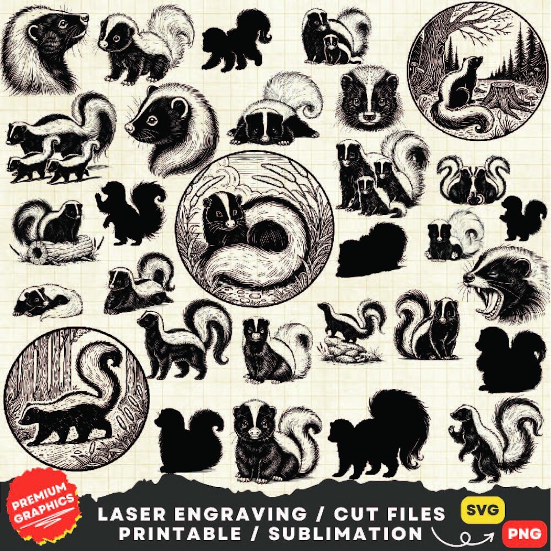 30 Skunk SVG Bundle, Skunk Svg, Skunk Png, Skunk Head Svg, Skunk Cut ...