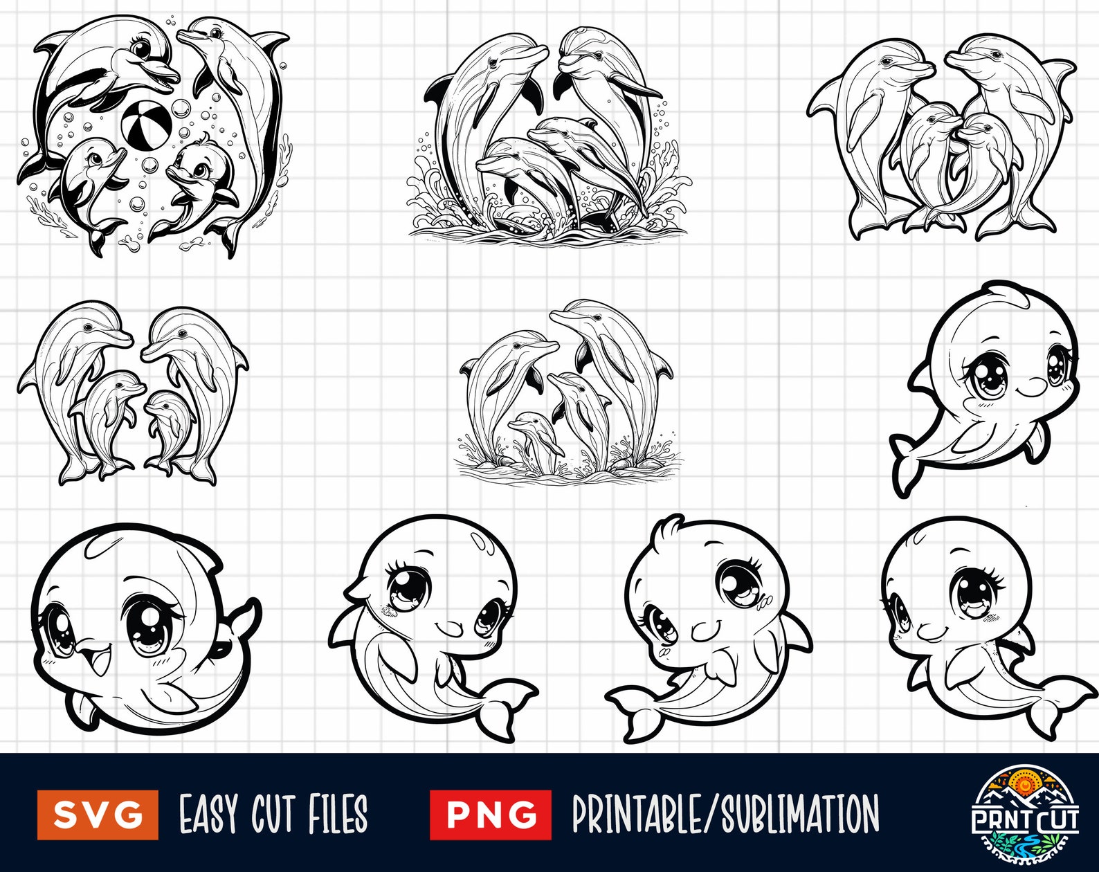 30 Dolphin Svg Png Bundle, Dolphin Svg, Baby Dolphin Svg, Dolphin ...
