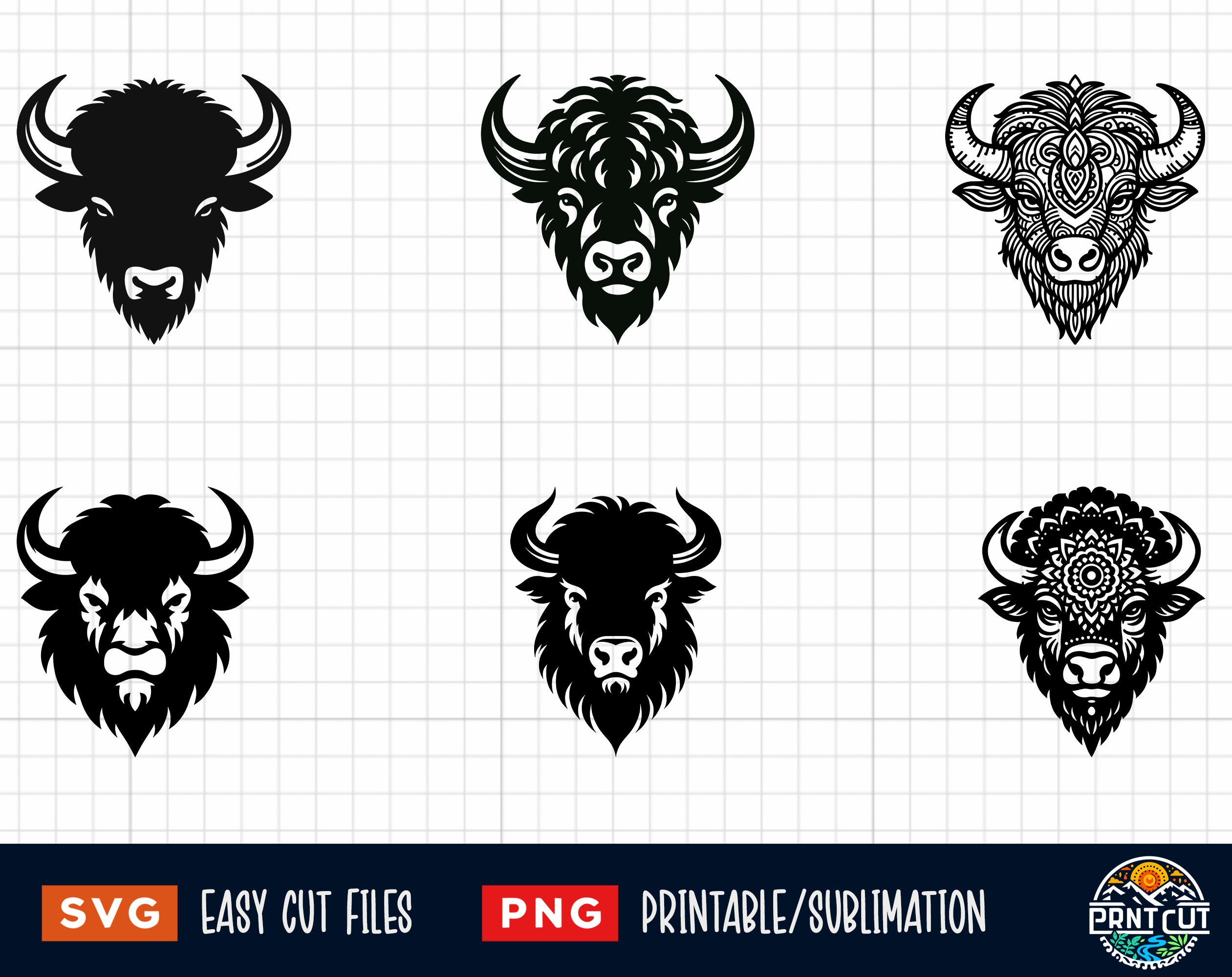 30 Bison SVG Bundle, Bison SVG, Buffalo Bundle, Bison Png, Bison Kopf ...
