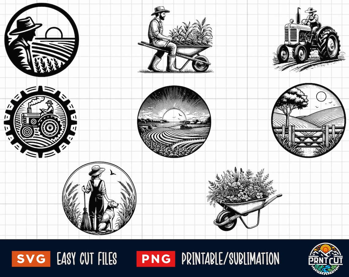 26 Farm Svg Bundle, Farm Scene Svg, Farm Landscape SVG, Farming Svg ...