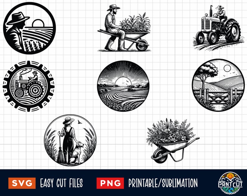 26 Farm Svg Bundle, Farm Scene Svg, Farm Landscape SVG, Farming Svg ...
