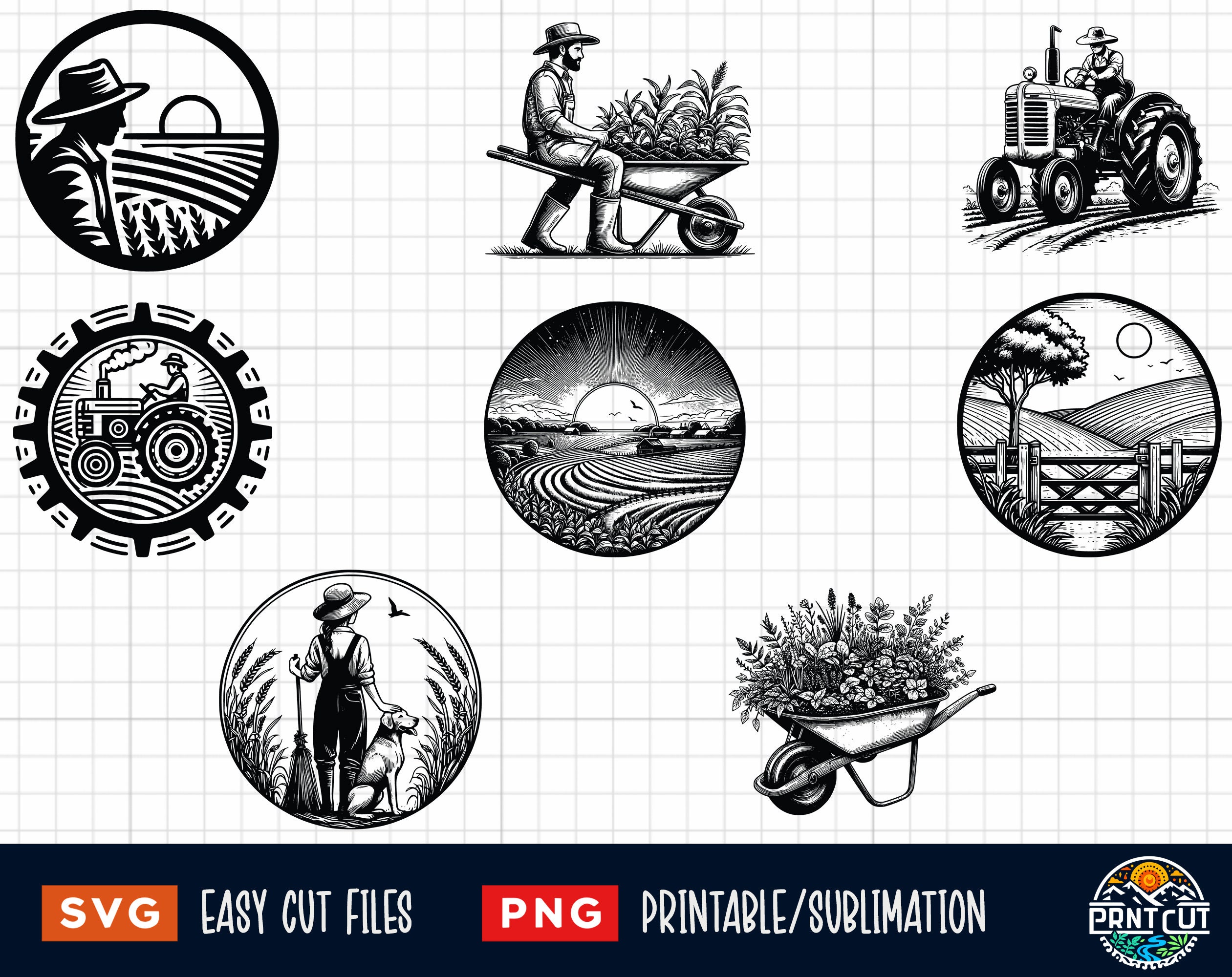 26 Farm Svg Bundle, Farm Scene Svg, Farm Landscape SVG, Farming Svg ...