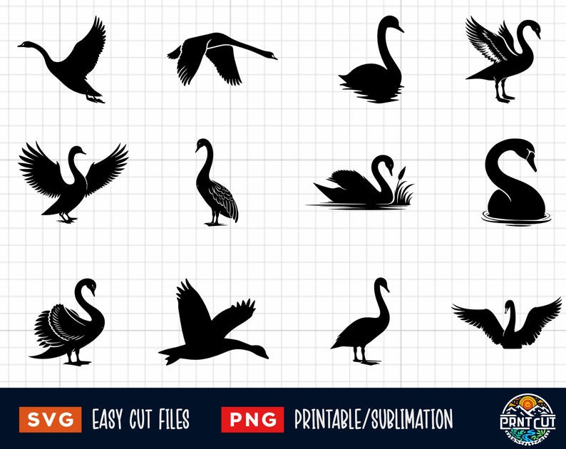 30 Swan SVG Bundle, Swan Svg, Swan Png, Swans Svg Png, Swan Cut File ...