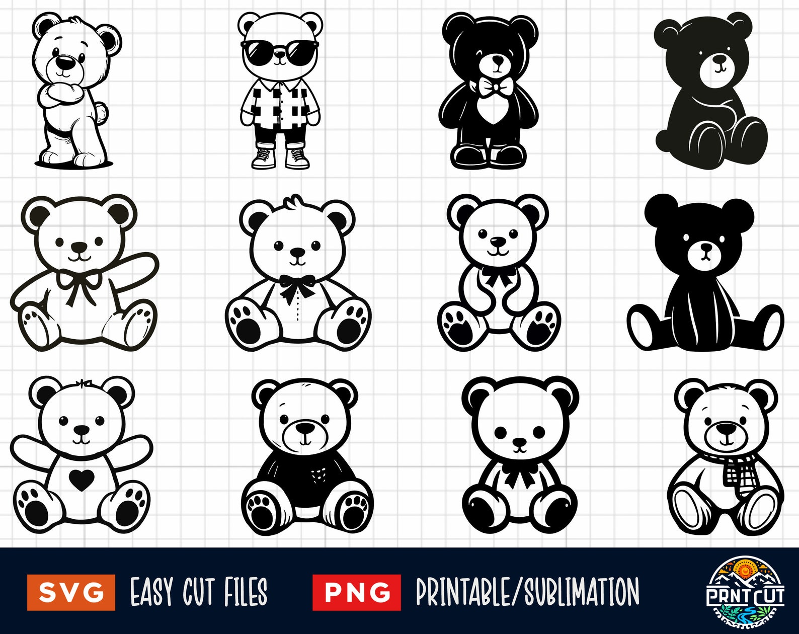Teddy Bear Svg, Teddy Bear Png Clipart, Teddy Bear Head Cricut, Cute ...