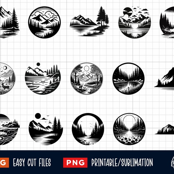 Nature Scene Svg - Etsy