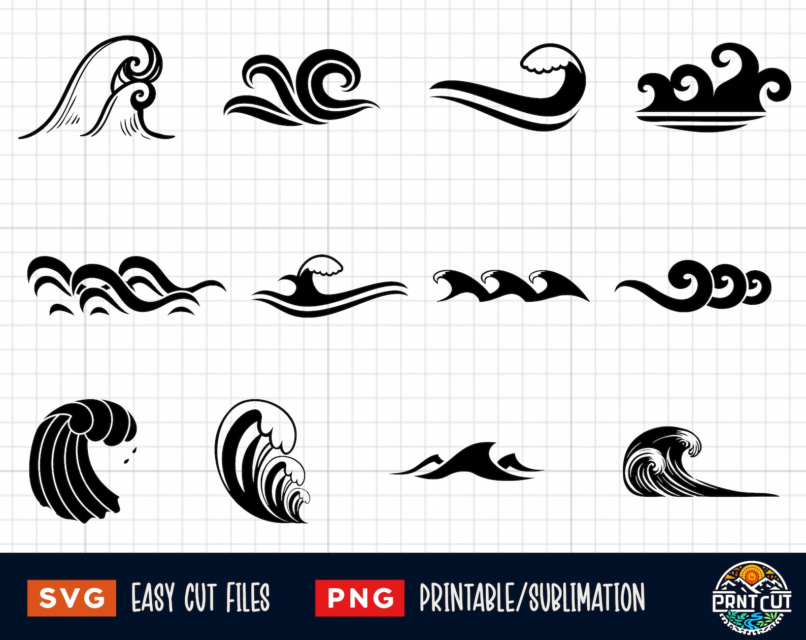 30 Wave SVG Bundle, Wave Svg, Wave Png, Waves Svg Png, Wave Cut File ...