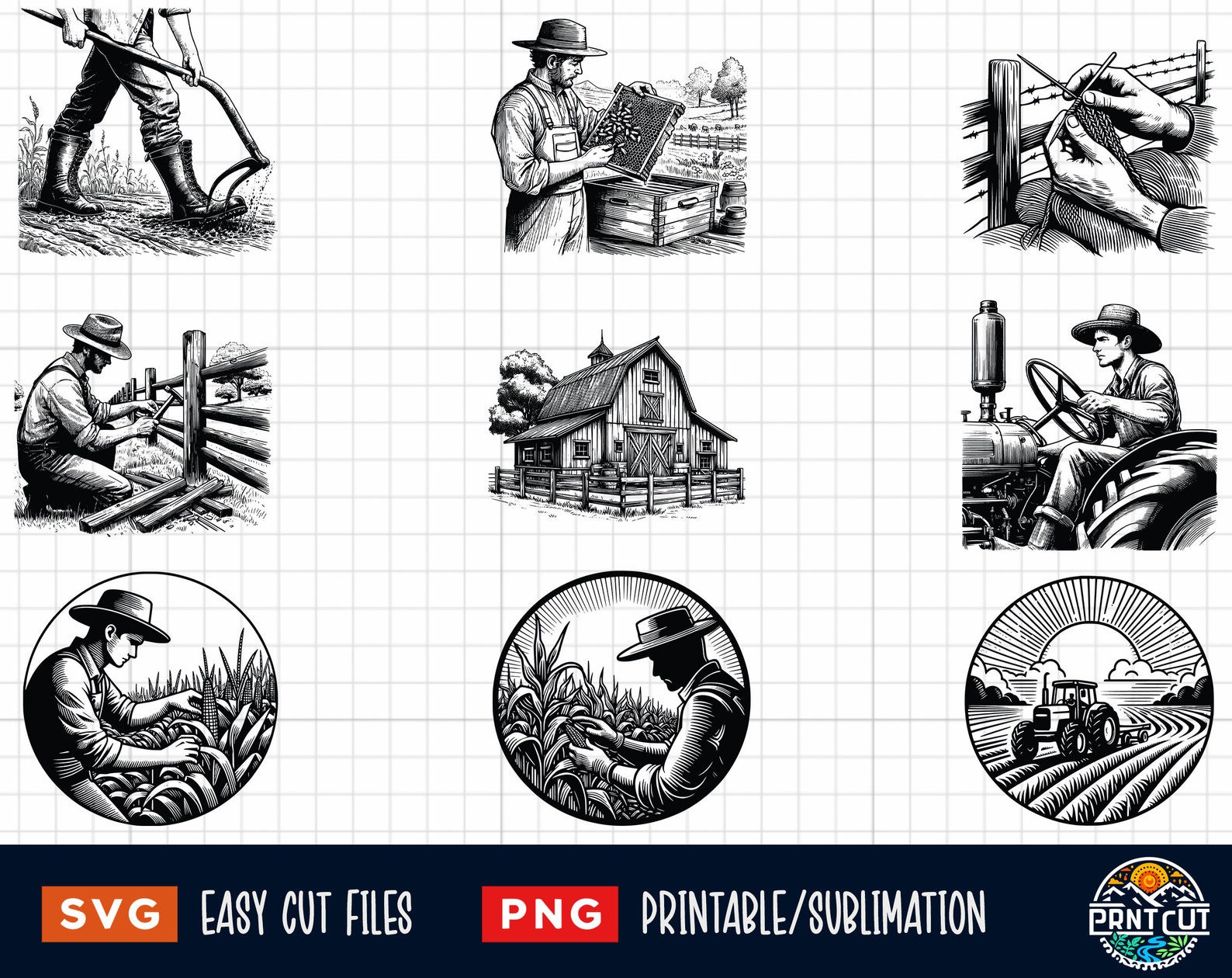 26 Farm Svg Bundle, Farm Scene Svg, Farm Landscape SVG, Farming Svg ...