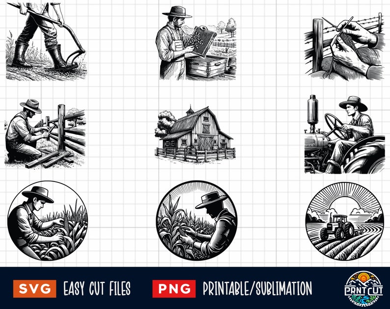 26 Farm Svg Bundle, Farm Scene Svg, Farm Landscape SVG, Farming Svg ...