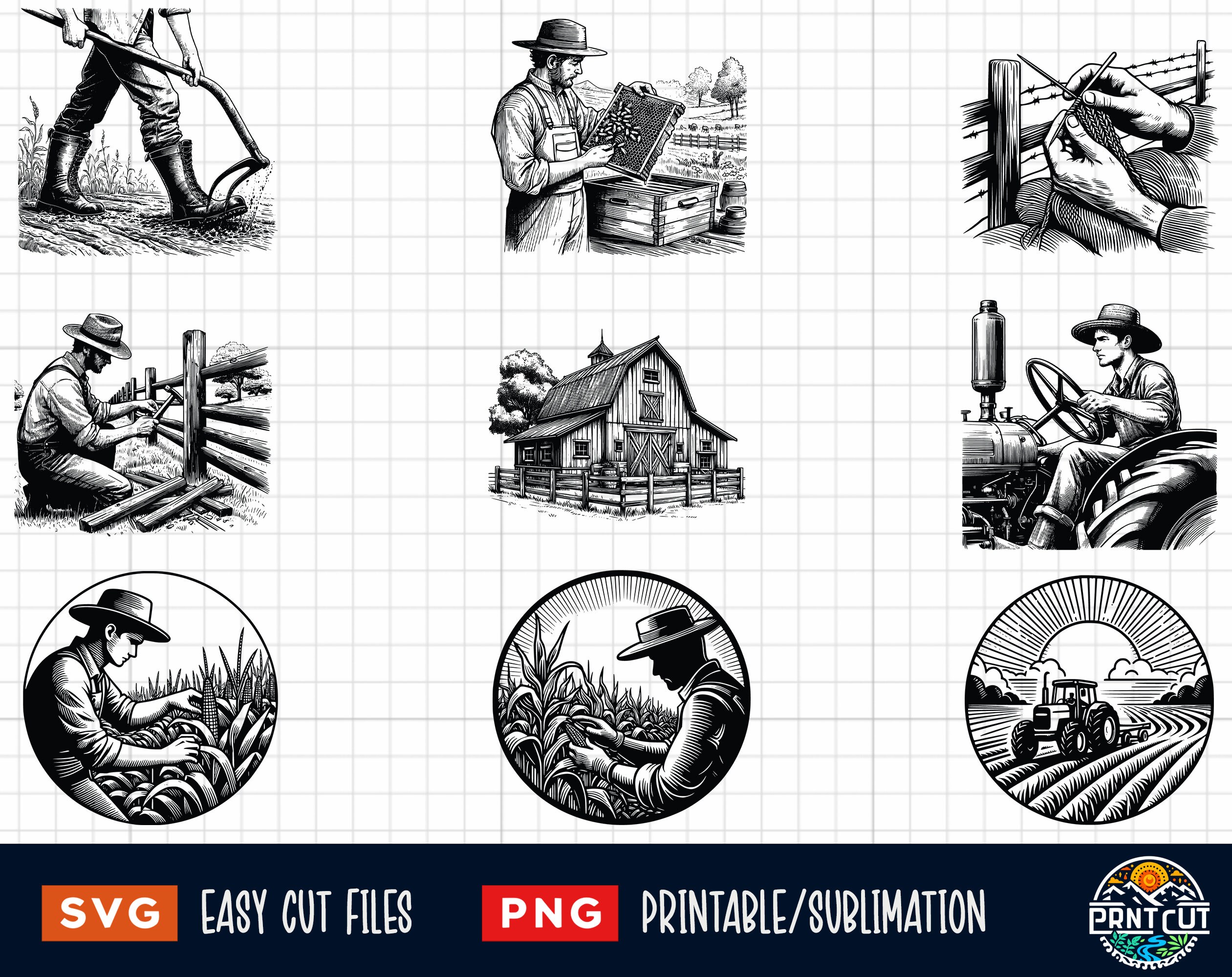 26 Farm Svg Bundle, Farm Scene Svg, Farm Landscape SVG, Farming Svg ...