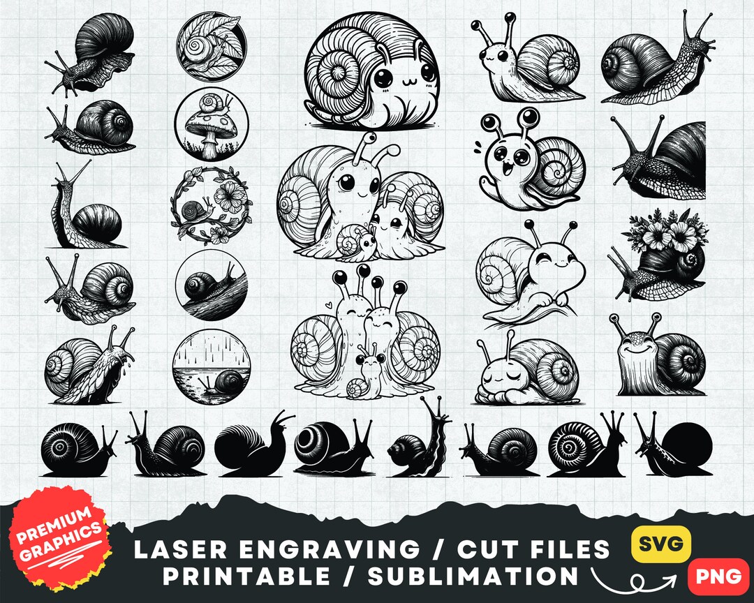 29 Snail Svg Bundle, Snail Svg, Baby Snail Svg, Snail Png Clipart, Cute ...