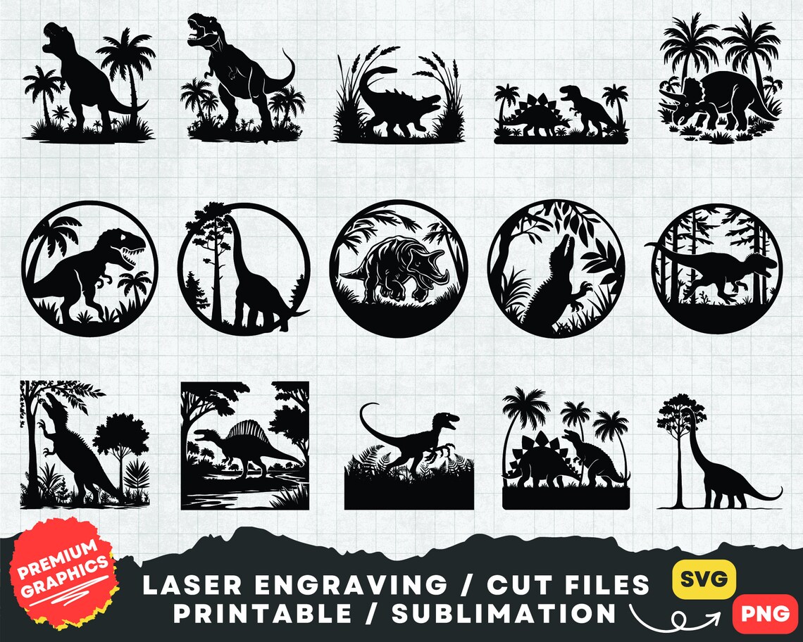 15 Dinosaur Svg, Trex Svg, Dino Svg, Dinosaur Png Clipart, 3D Dinosaur ...