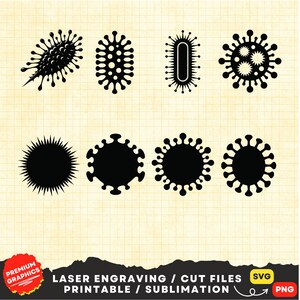 Virus Svg Bundle, Virus Svg, Germ Svg, Parasite Svg, Bacteria Svg ...