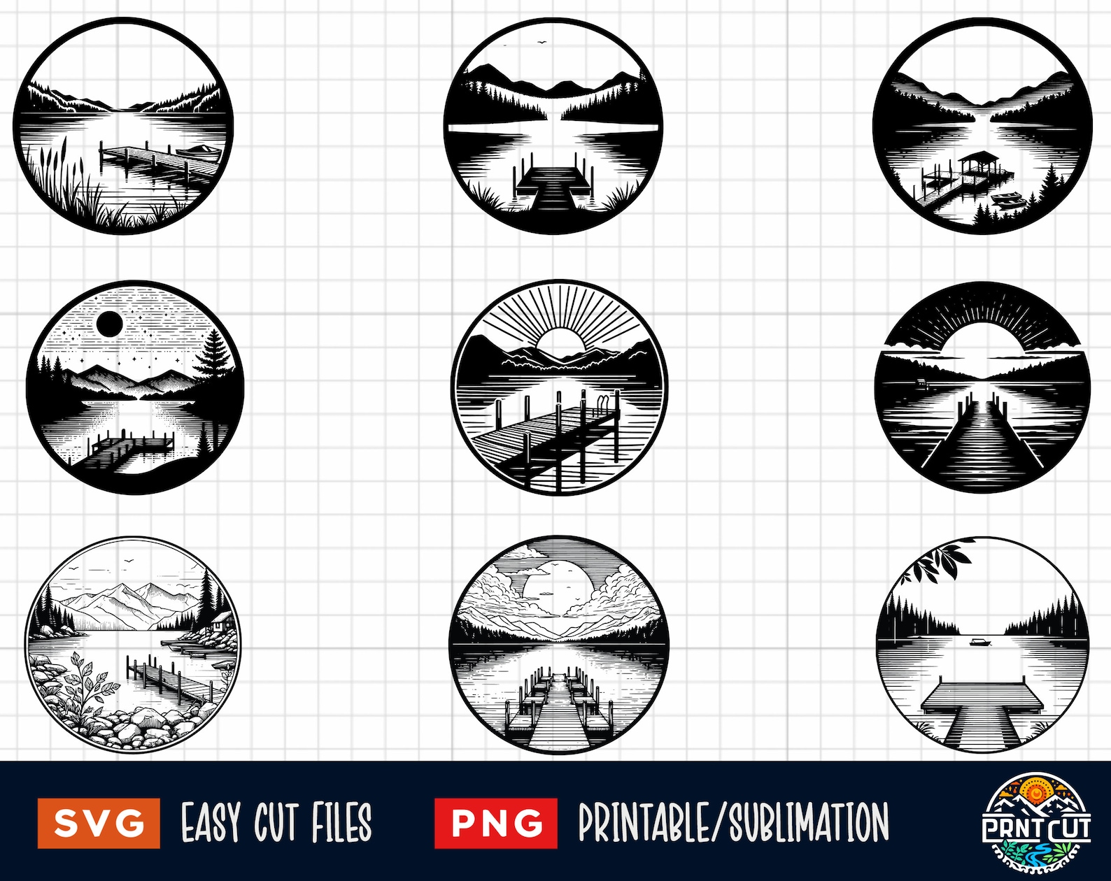 Lake View SVG Bundle, Lake View Dock Svg, Lake View Chair Svg, Lake ...