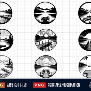 Lake View SVG Bundle, Lake View Dock Svg, Lake View Chair Svg, Lake ...