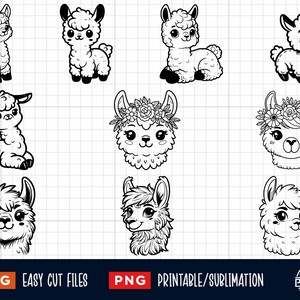 30 Llama Svg Png Bundle, Llama Svg, Baby Lama Svg, Llama Family Svg ...