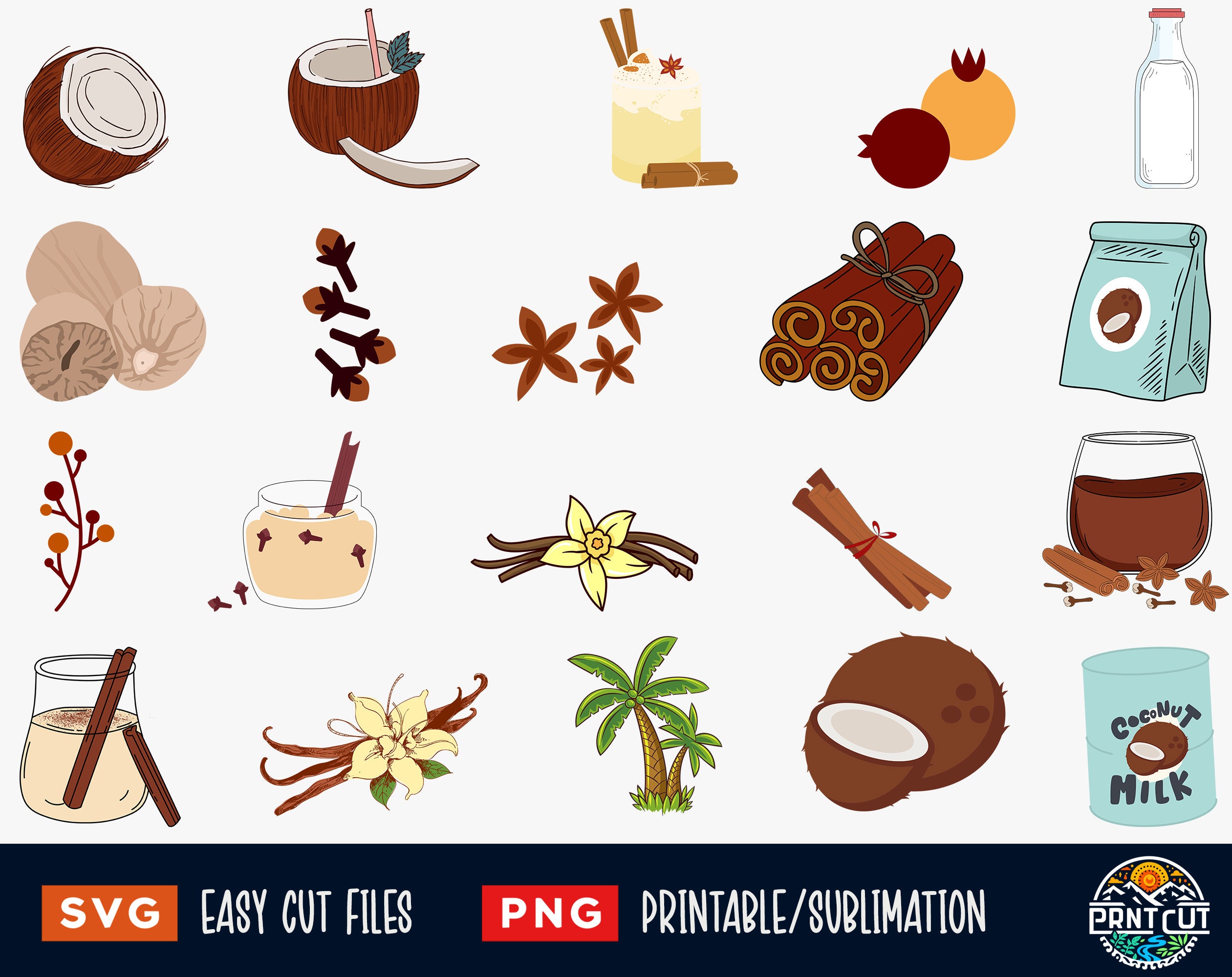 20 Coquito SVG Bundle, Coconut Svg, Coquito Svg Png, Puerto Rico Svg ...