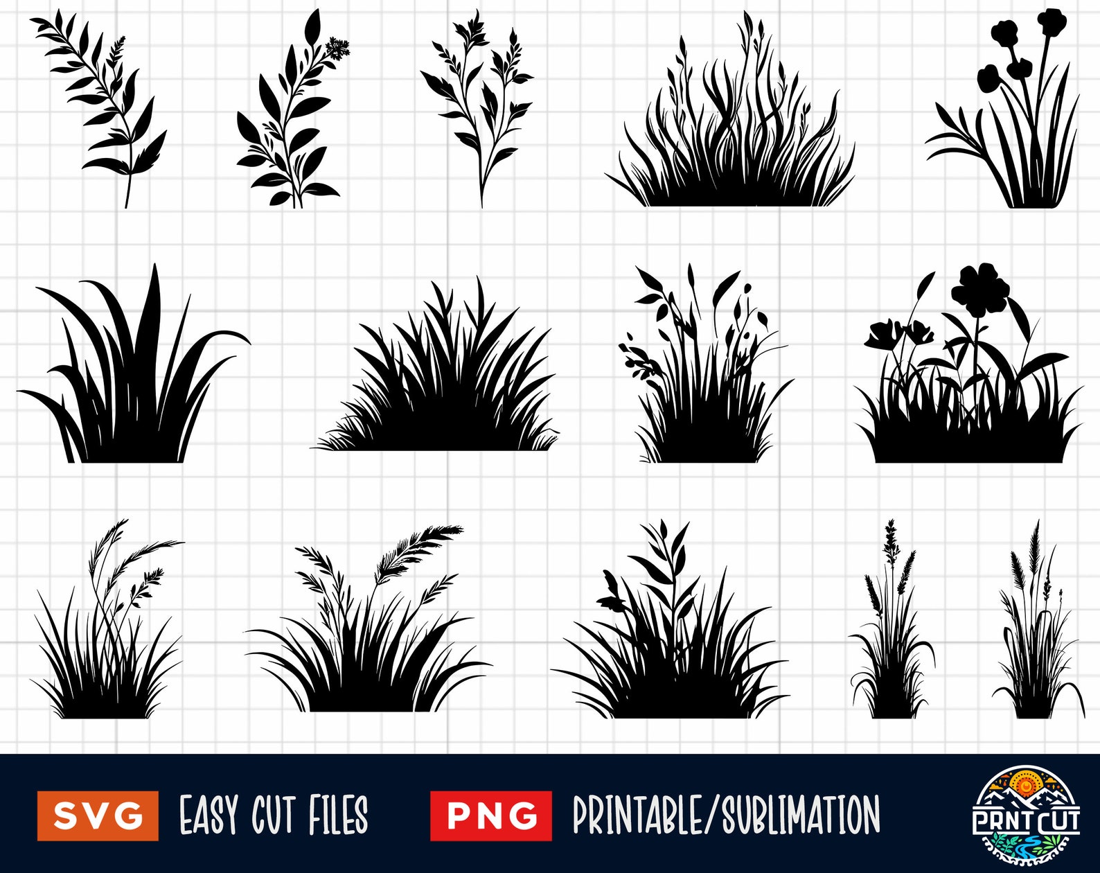 40 Grass SVG Bundle, Grass Svg, Grass Png, Wild Grass Svg, Lawn Svg ...