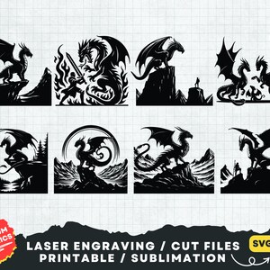 25 Dragon Fire Svg, Dragon Scene Svg, Dragon Scene Png Clipart ...