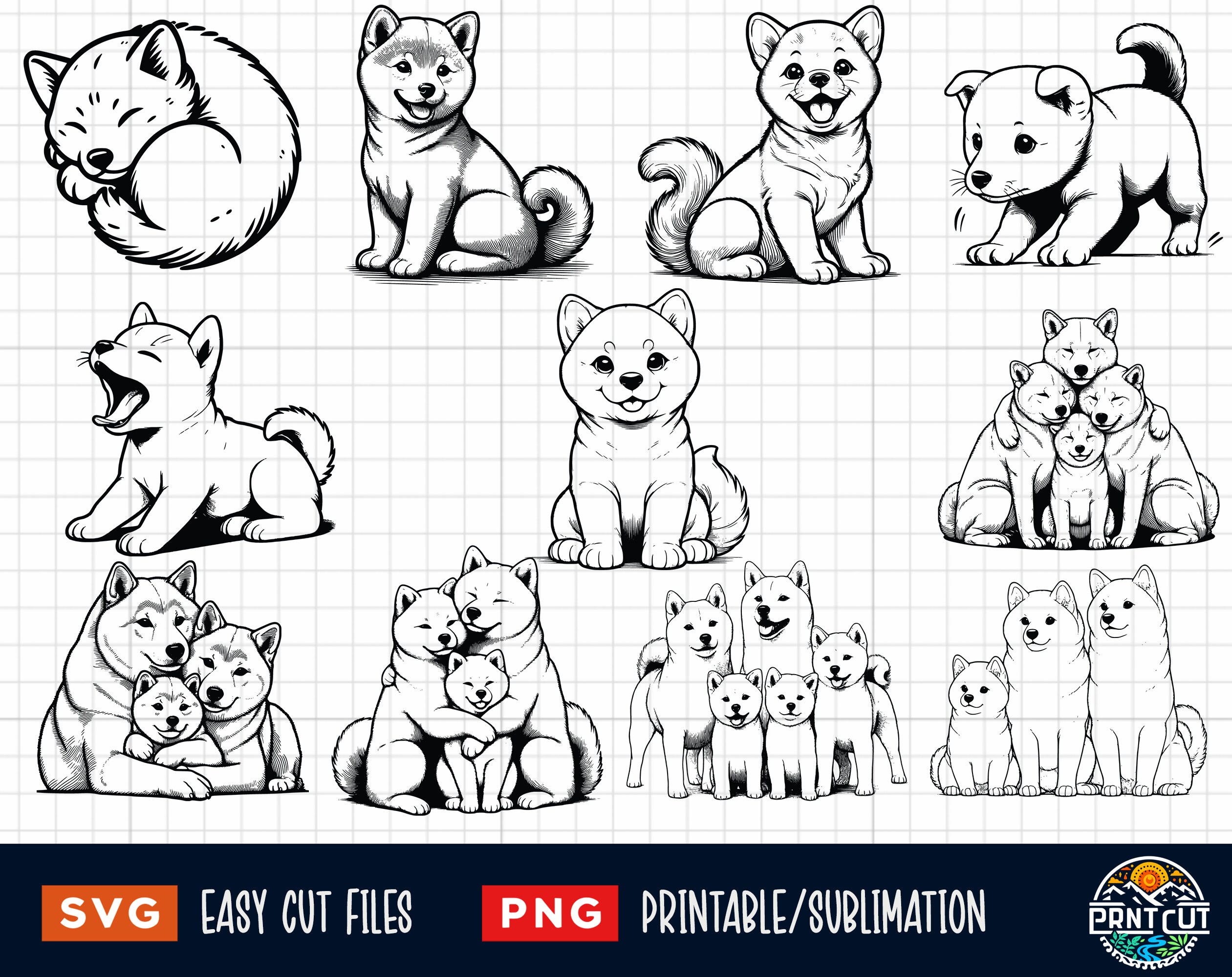 35 Shiba Inu Svg Png Bundle, Shiba Inu Svg, Baby Shiba Inu Family Svg ...