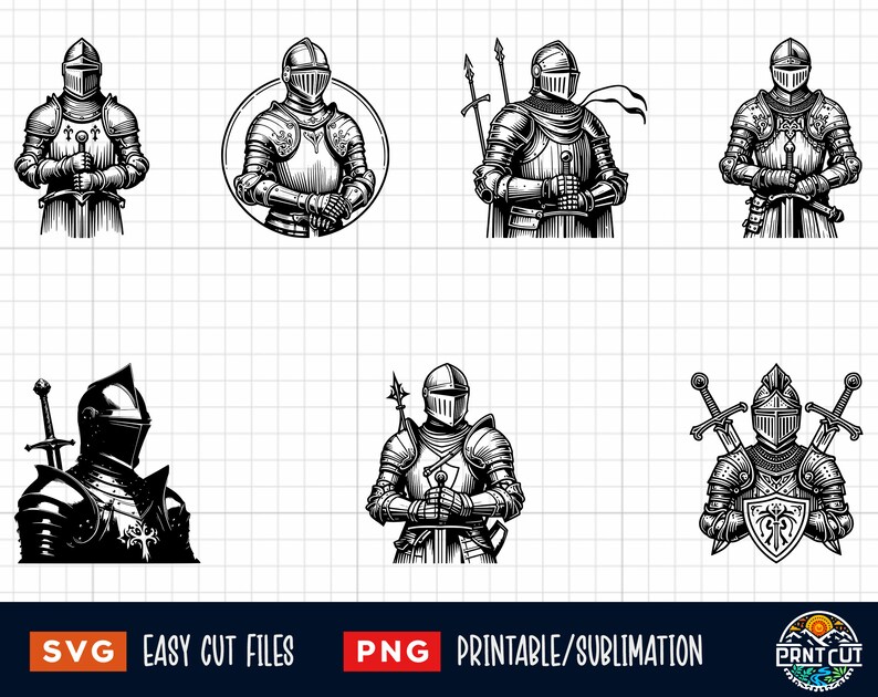 18 Knight Svg Bundle, Knight Svg, Medieval Knight Cut Files, Knight ...