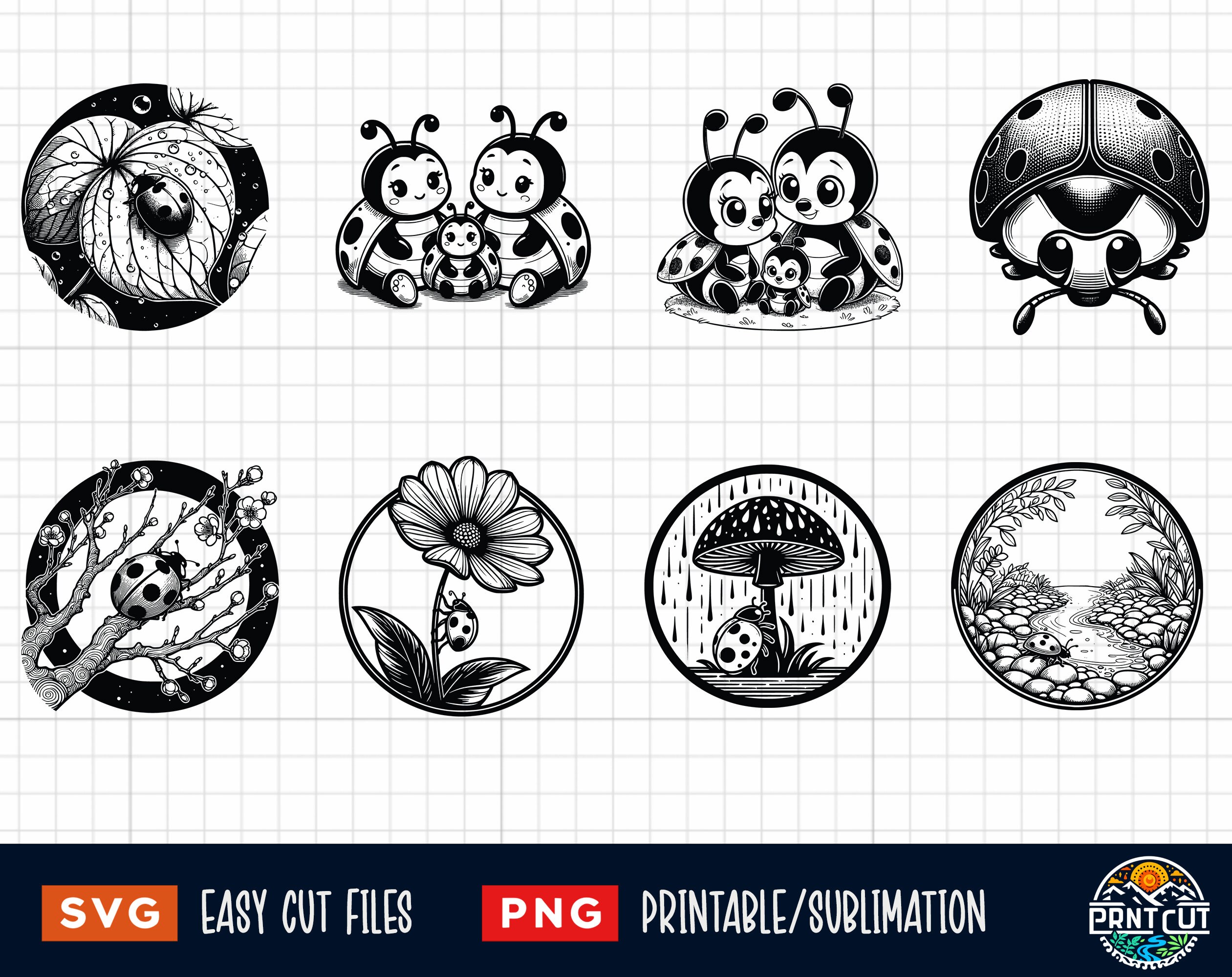 30 Ladybug SVG Bundle, Ladybug Svg Png, Bug Svg, Insect Svg, Beetle Svg ...