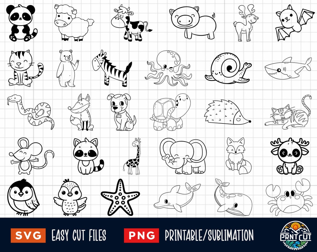 Coloring Animals Svg Png, Baby Animals Svg, Animal Svg, Animals Png ...