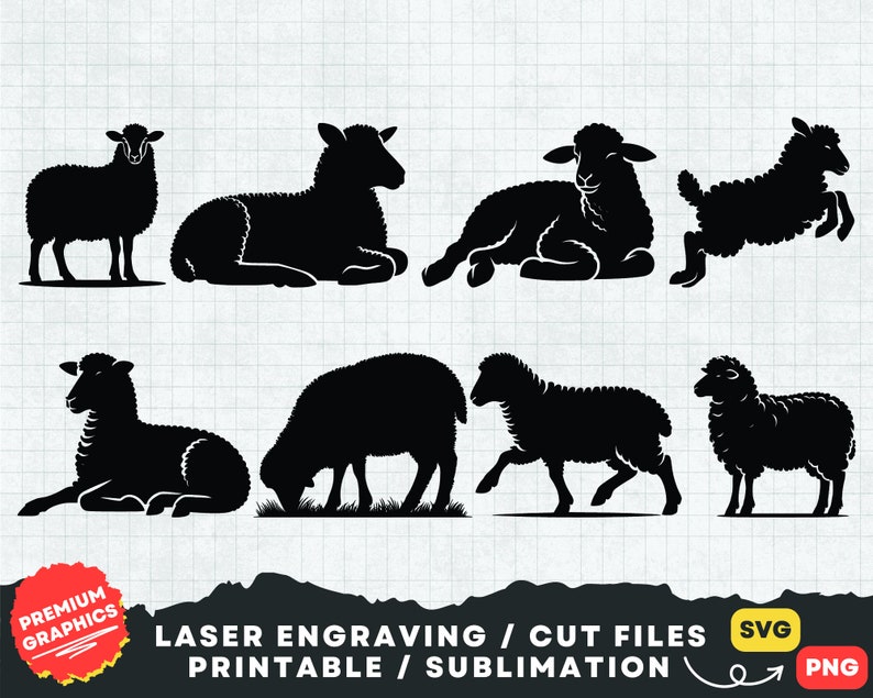 Sheep Svg Bundle, Lamb Svg, Sheep Png Clipart, Lamb Sheep Head Svg ...