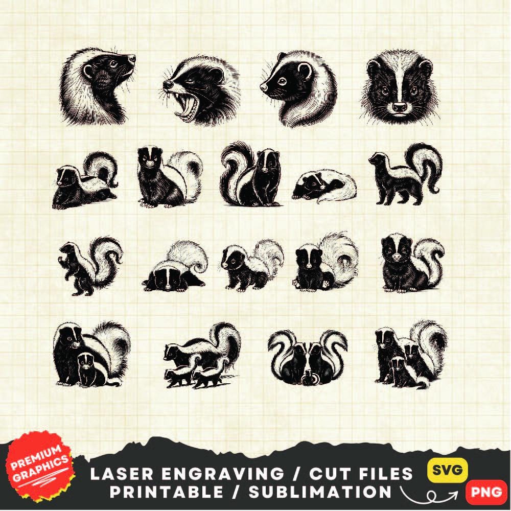 30 Skunk SVG Bundle, Skunk Svg, Skunk Png, Skunk Head Svg, Skunk Cut ...