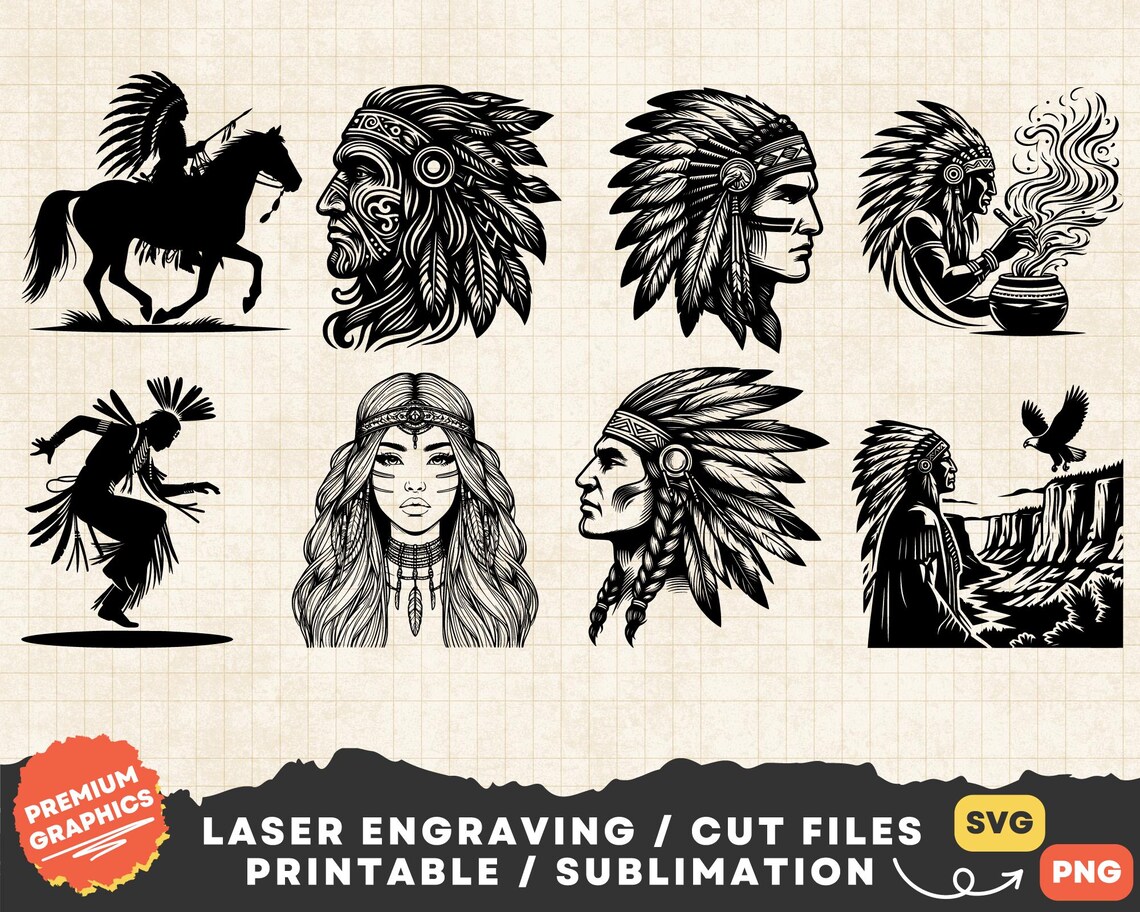 Indian Warrior Svg Bundle, American Indian Chef Svg, Indian American ...