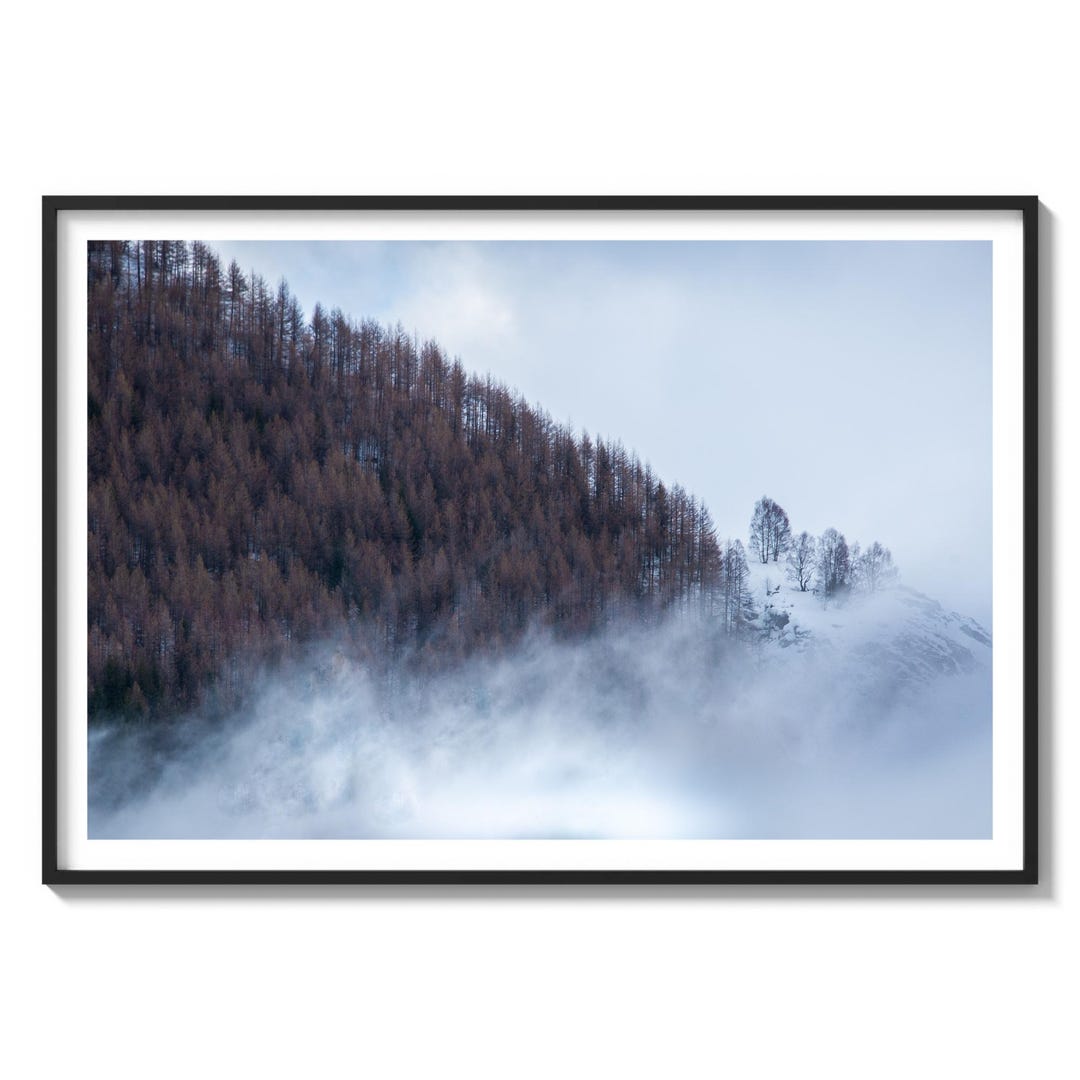 French Alps Winter Wall Art, Snowy Forest Wall Art, Les Deux Alps ...