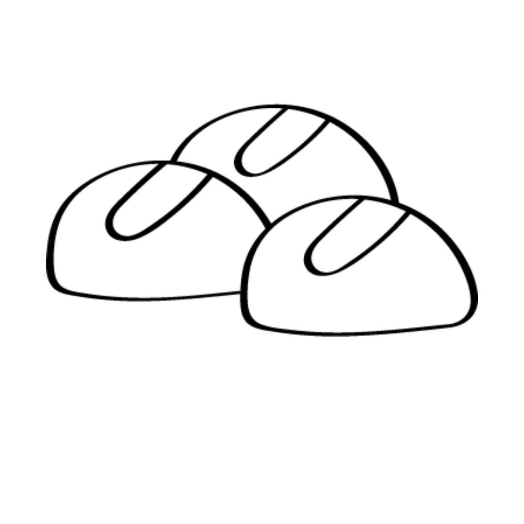 Dinner Rolls Clipart Black and White PNG and JPG - Etsy