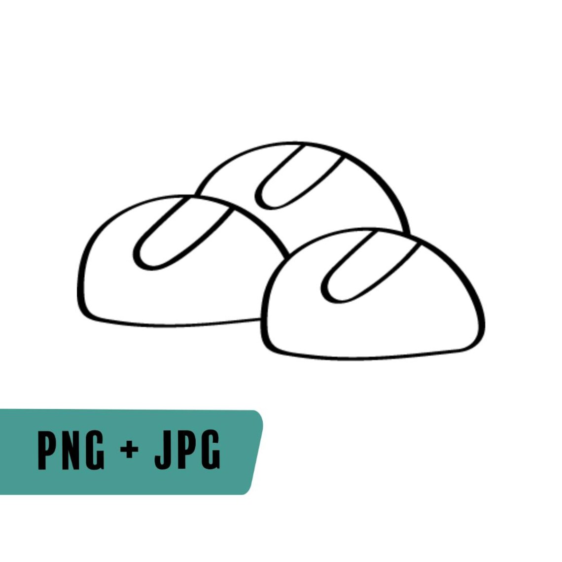 Dinner Rolls Clipart Black and White PNG and JPG - Etsy