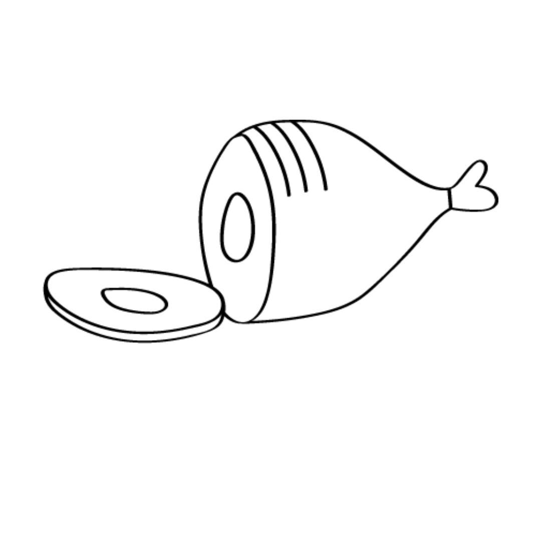 Ham Bone Clipart Black and White PNG and JPG - Etsy