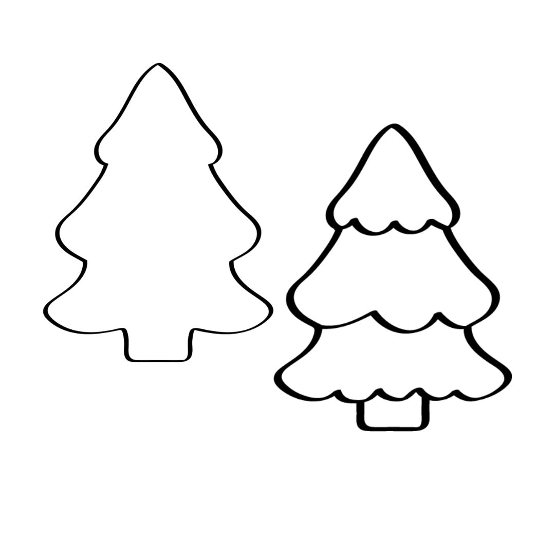Christmas Tree Outline Clip Art PNG and JPG - Etsy