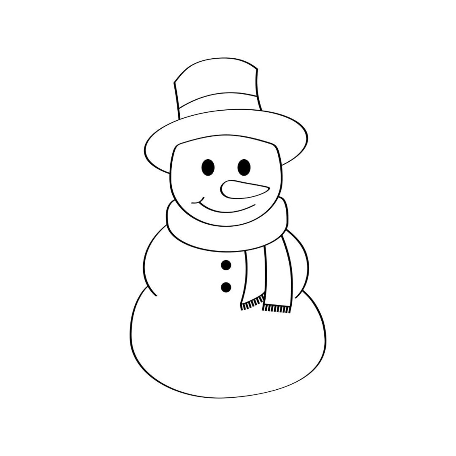 Snowman Clipart Black and White PNG and JPG - Etsy