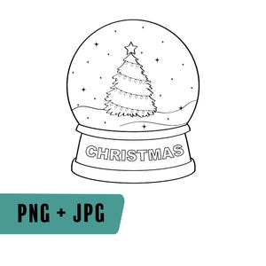 Christmas Snow Globe With Tree Clipart PNG and JPG - Etsy