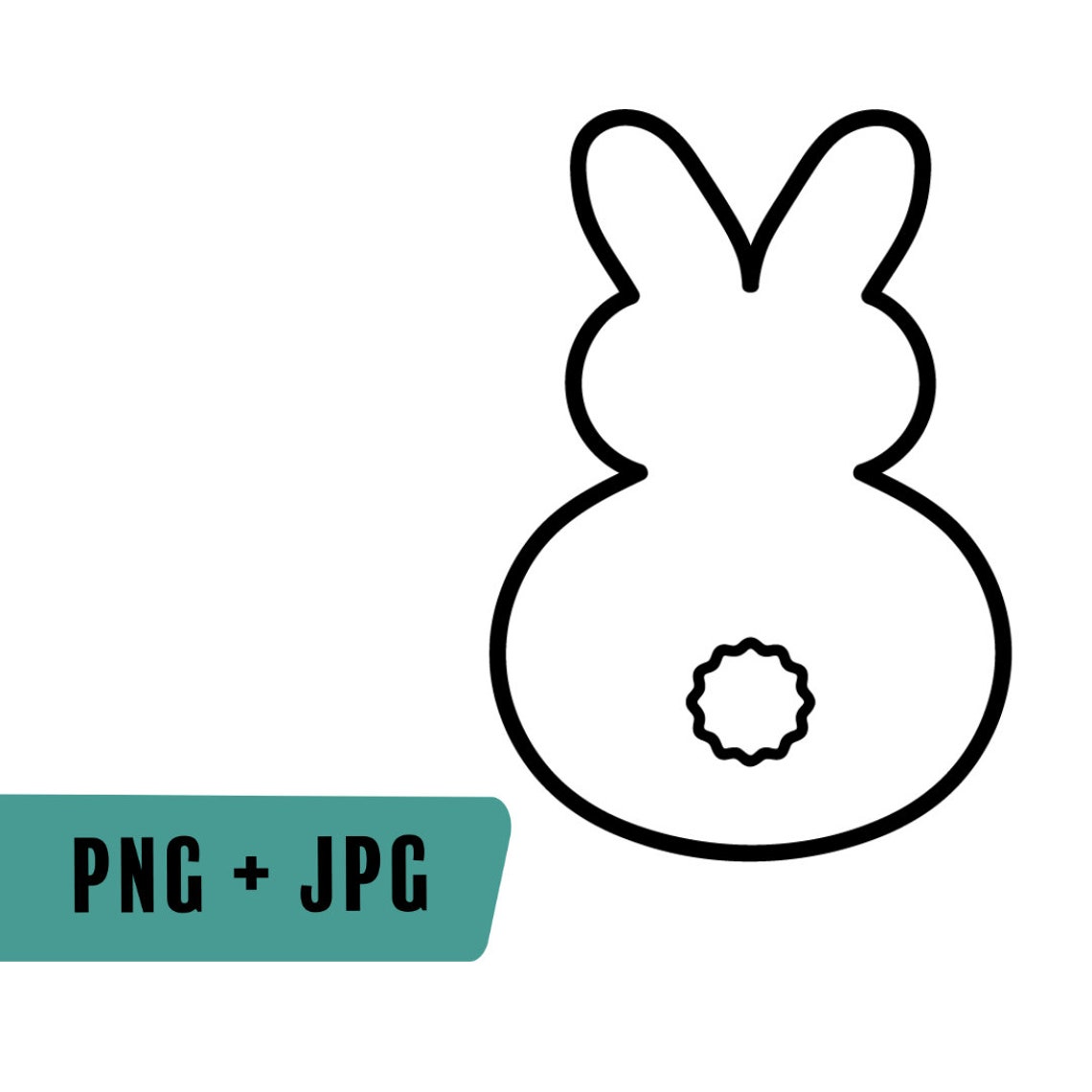 Bunny With Tail Clip Art PNG and JPG - Etsy