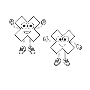 Multiplication Sign Cartoon With Face, Letter X Cartoon Clip Art PNG ...