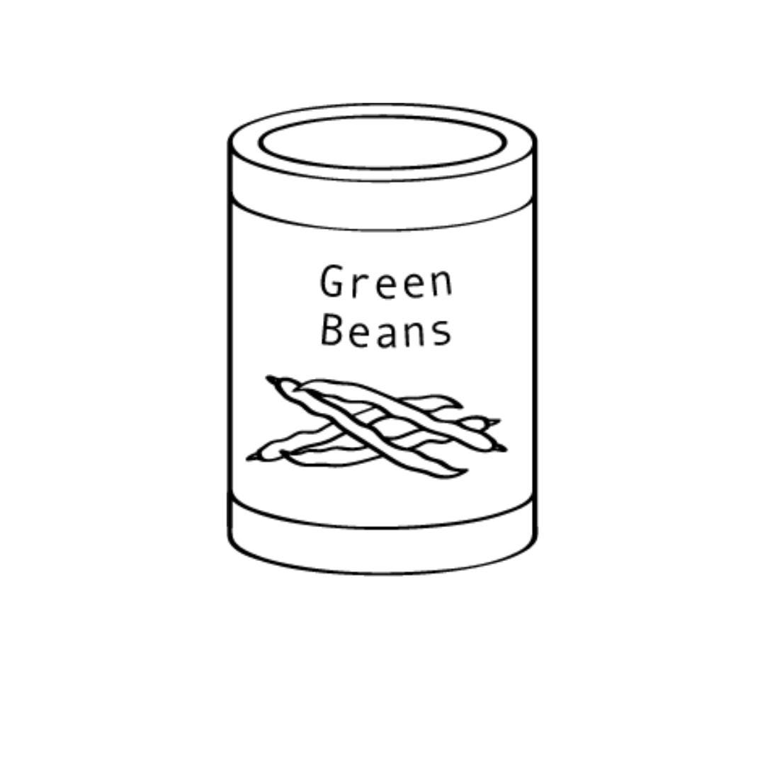 Can of Green Beans Clipart Black and White PNG and JPG - Etsy