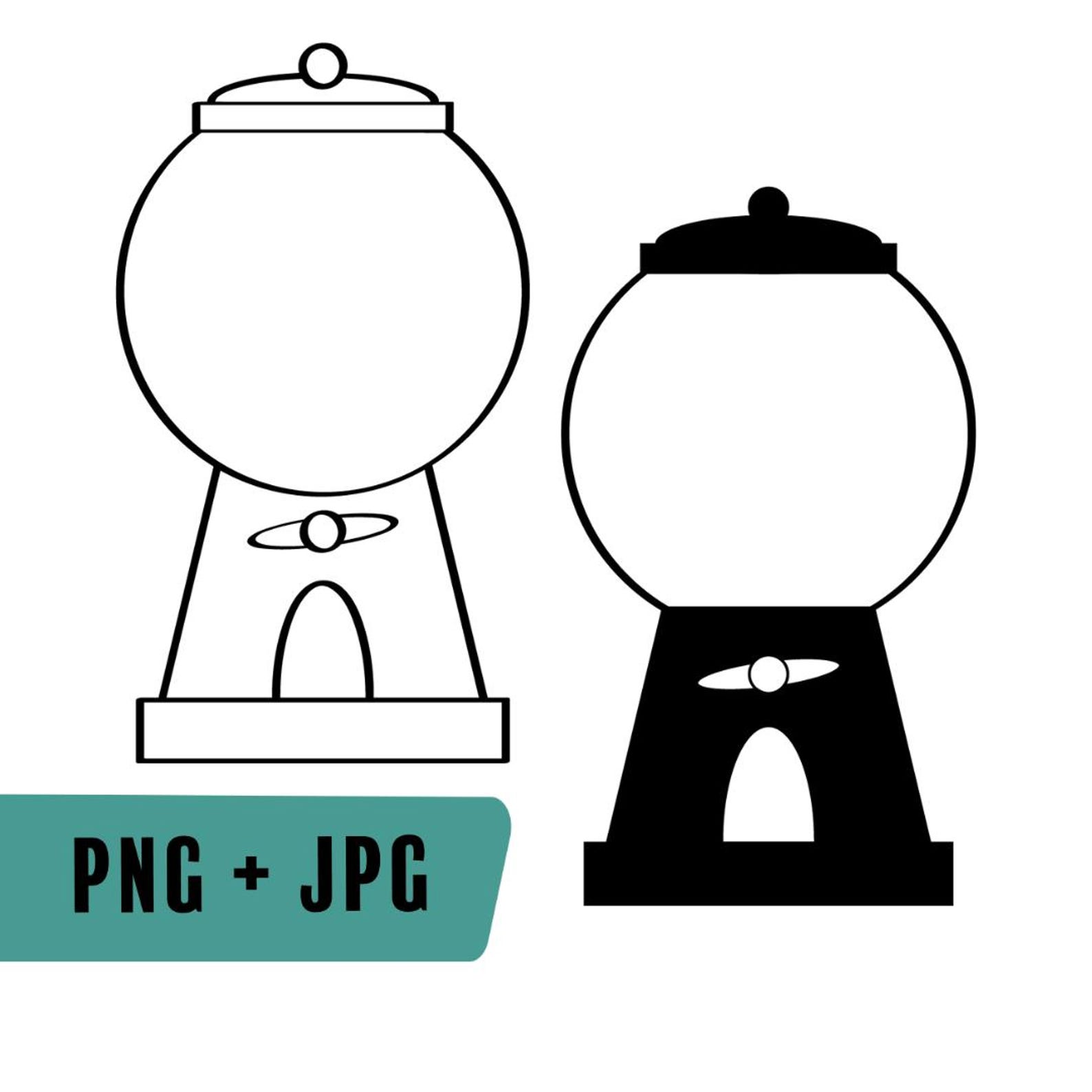 Gumball Machine Candy Dispenser Clip Art PNG and JPG - Etsy